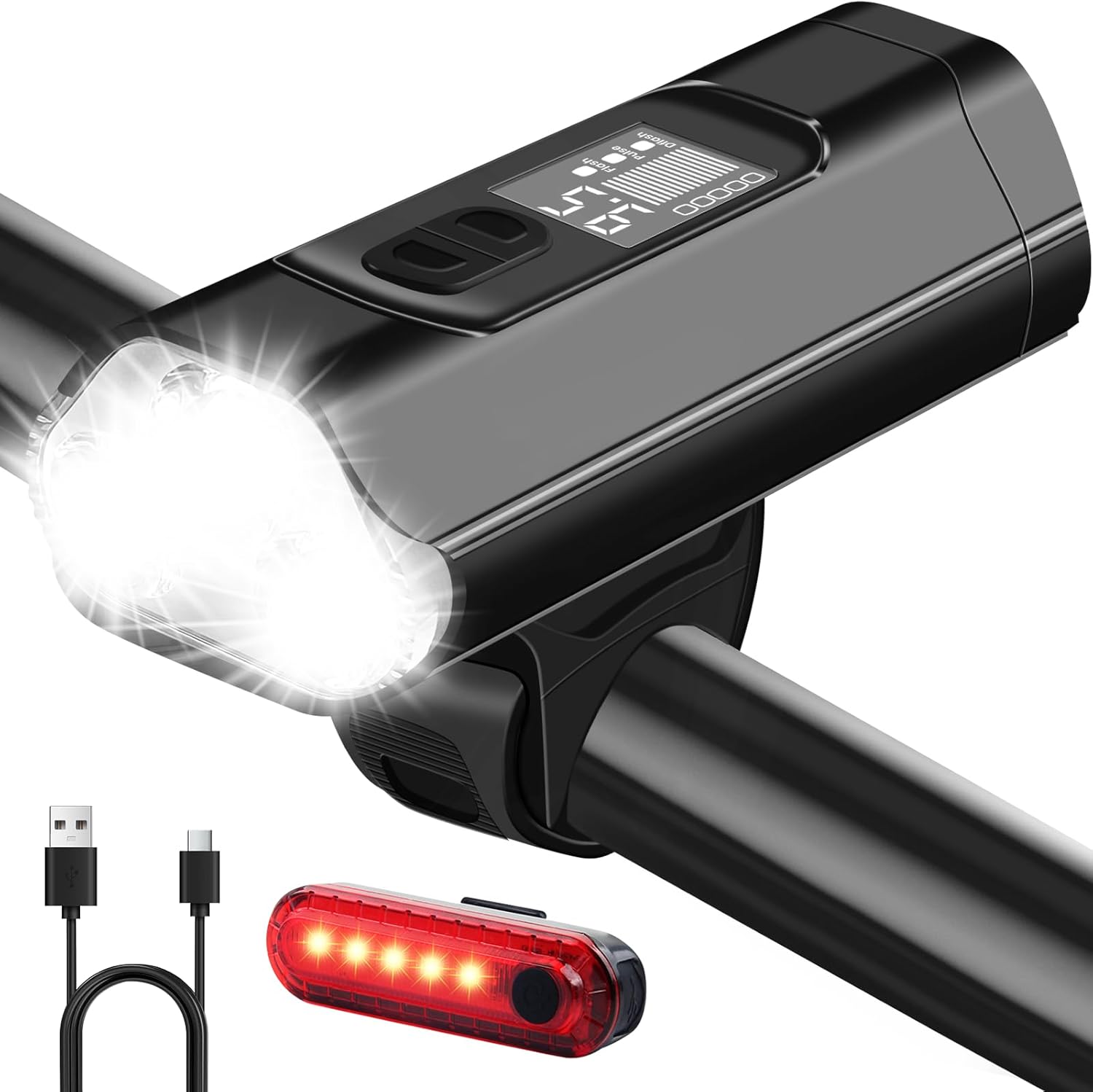 Amazon.com : Bike Headlight and Taillight, Bike Lights Front and Back, Bicycle Light for Night ...