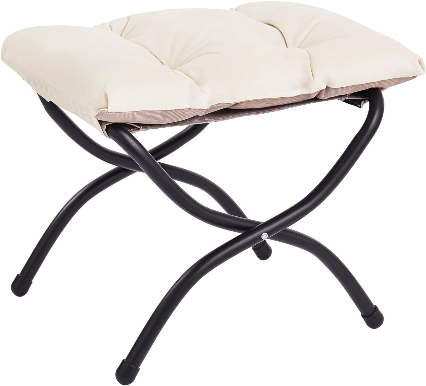 LITA Folding Upholstered Footrest Stool, Modern Small Portable Accent ...