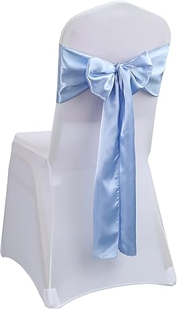 Amazon.com: iEventStar Satin Chair Sashes Chair Bow Bows Tie Back ...