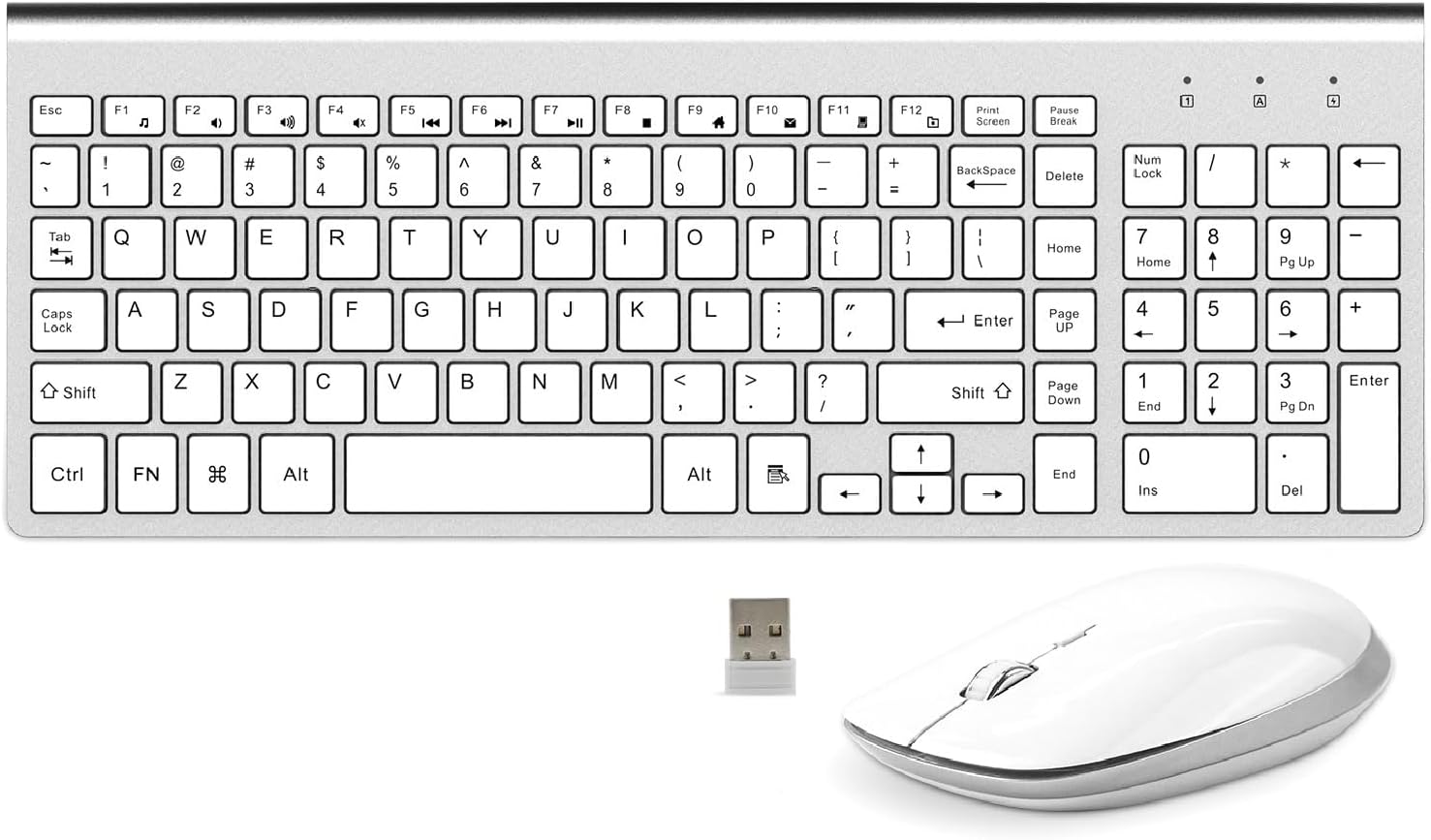 Amazon.com: Wireless Keyboard Mouse Combo, 2.4G USB Slim Keyboard and ...