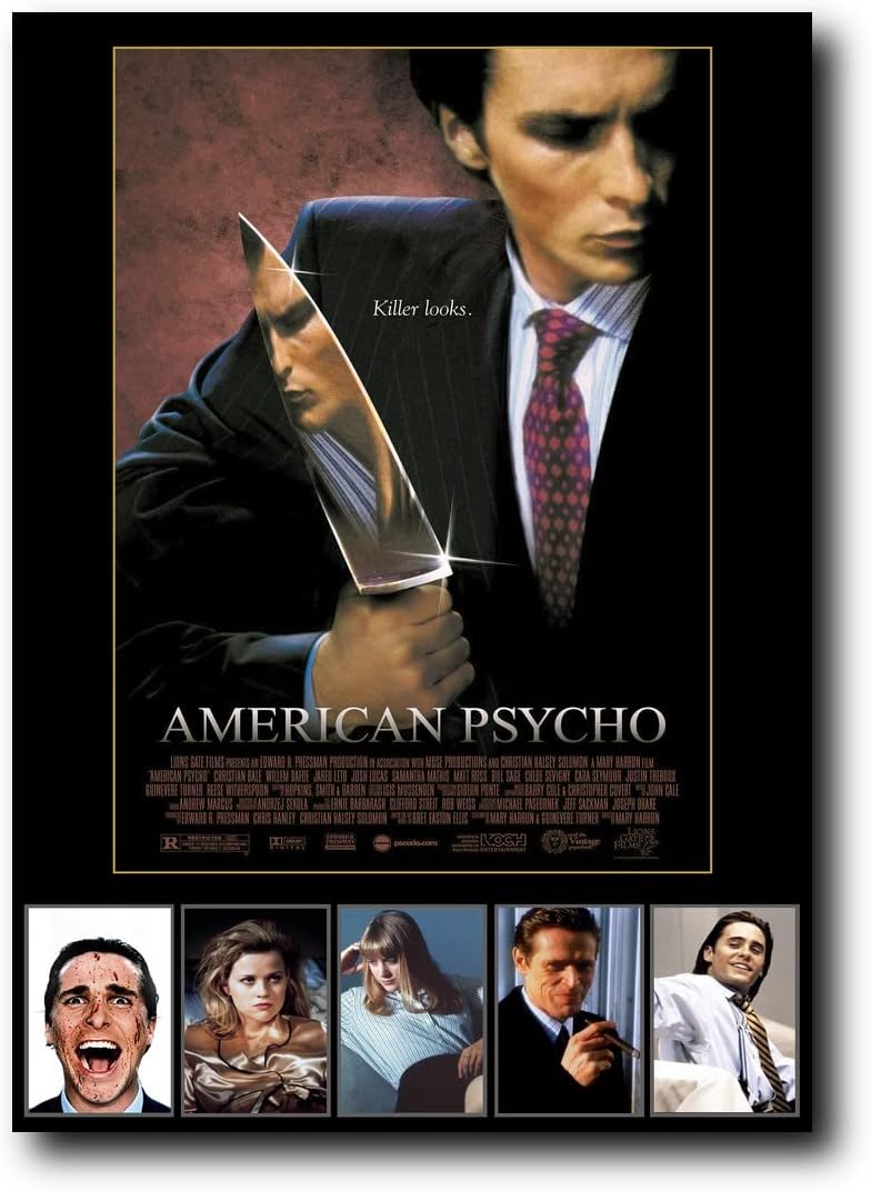 Amazon.com: American Psycho Movie Poster 24x36 Inch | Wall Art | 61x91 ...