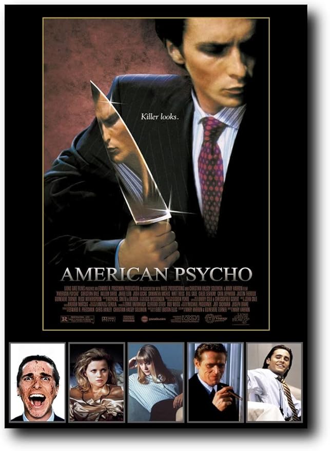 Amazon.com: American Psycho Movie Poster 24x36 Inch | Wall Art | 61x91 ...