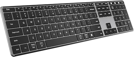Amazon.com: AUSDOM 2.4G Wireless Bluetooth Keyboard Full Size, Quiet ...