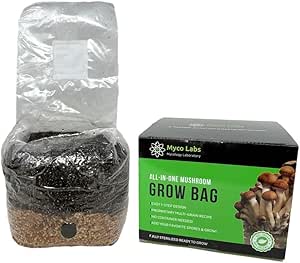 Myco Labs Kit de cultivo de hongos todo en uno en una bolsa con frijoles esterilizados y ...