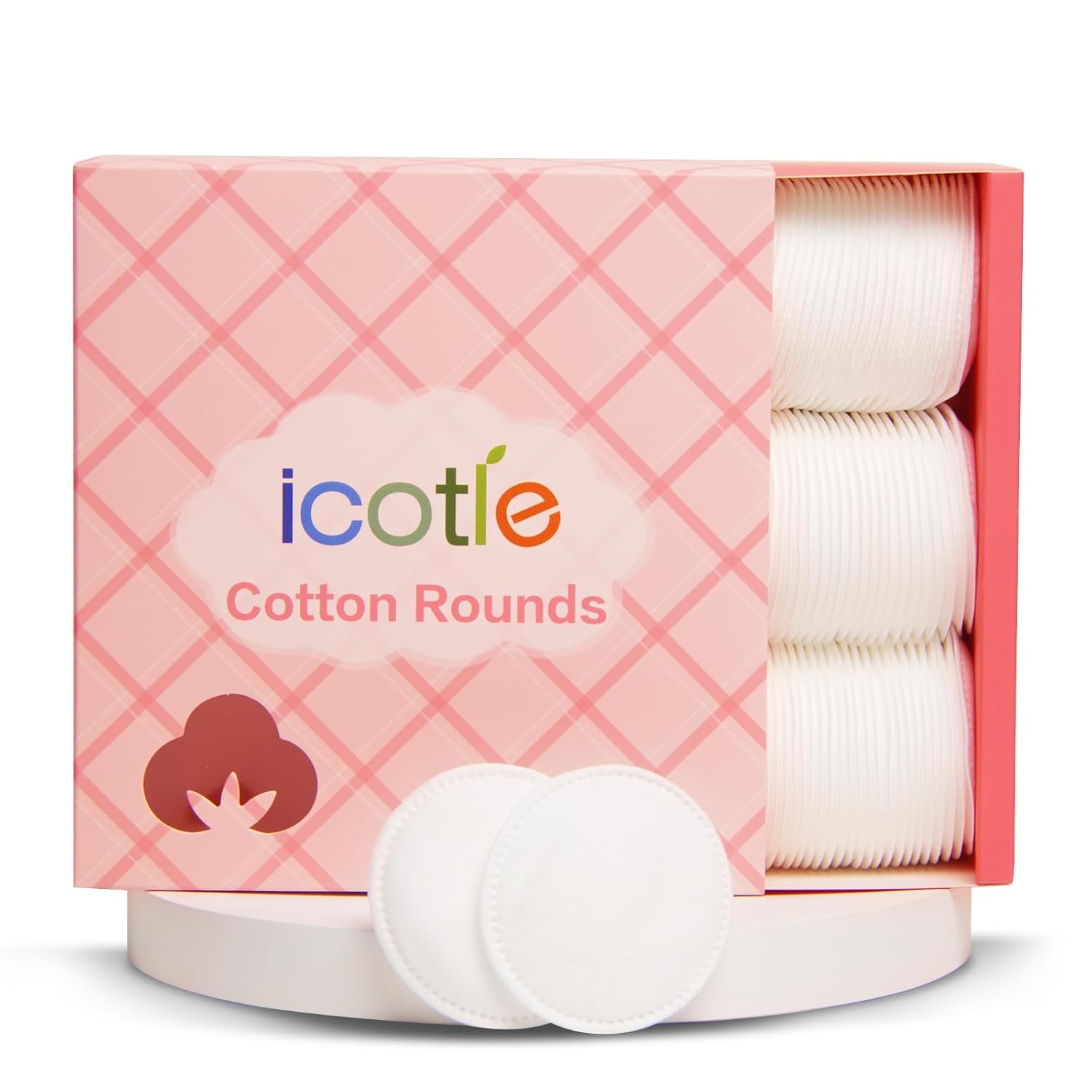 Amazon.com: ICOTLE 100% Pure Cotton Round Pads for Face (210), Lint ...