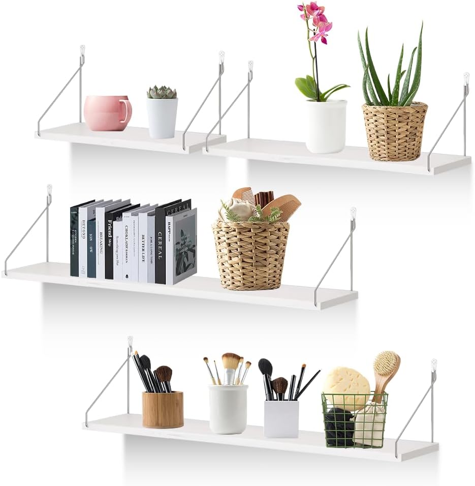 Kit 4 Repisas Estante de Almacenamiento Montado de Pared-Estante ...