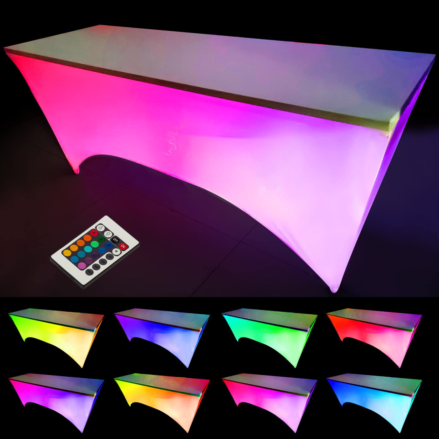 Amazon.com: noveltymeme Glow 6FT Fitted Tablecloth White Table Cover ...