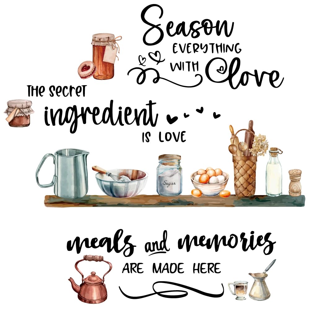 SUPERDANT Kitchen Wall Sticker Colorful Wall Decal Inspirational ...