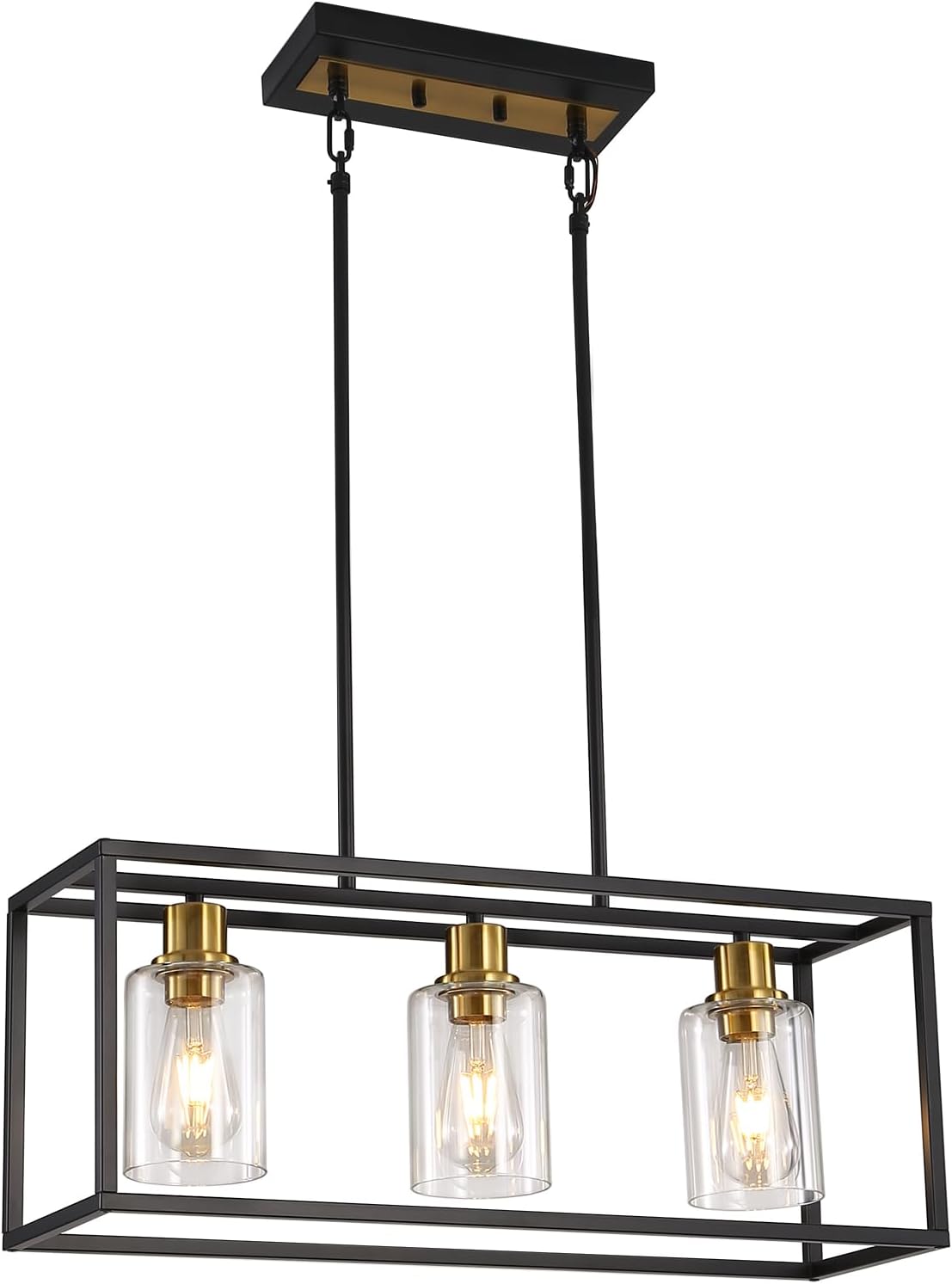 FILIMITIY 3-Light Kitchen Island Lighting, Farmhouse Pendant Island ...