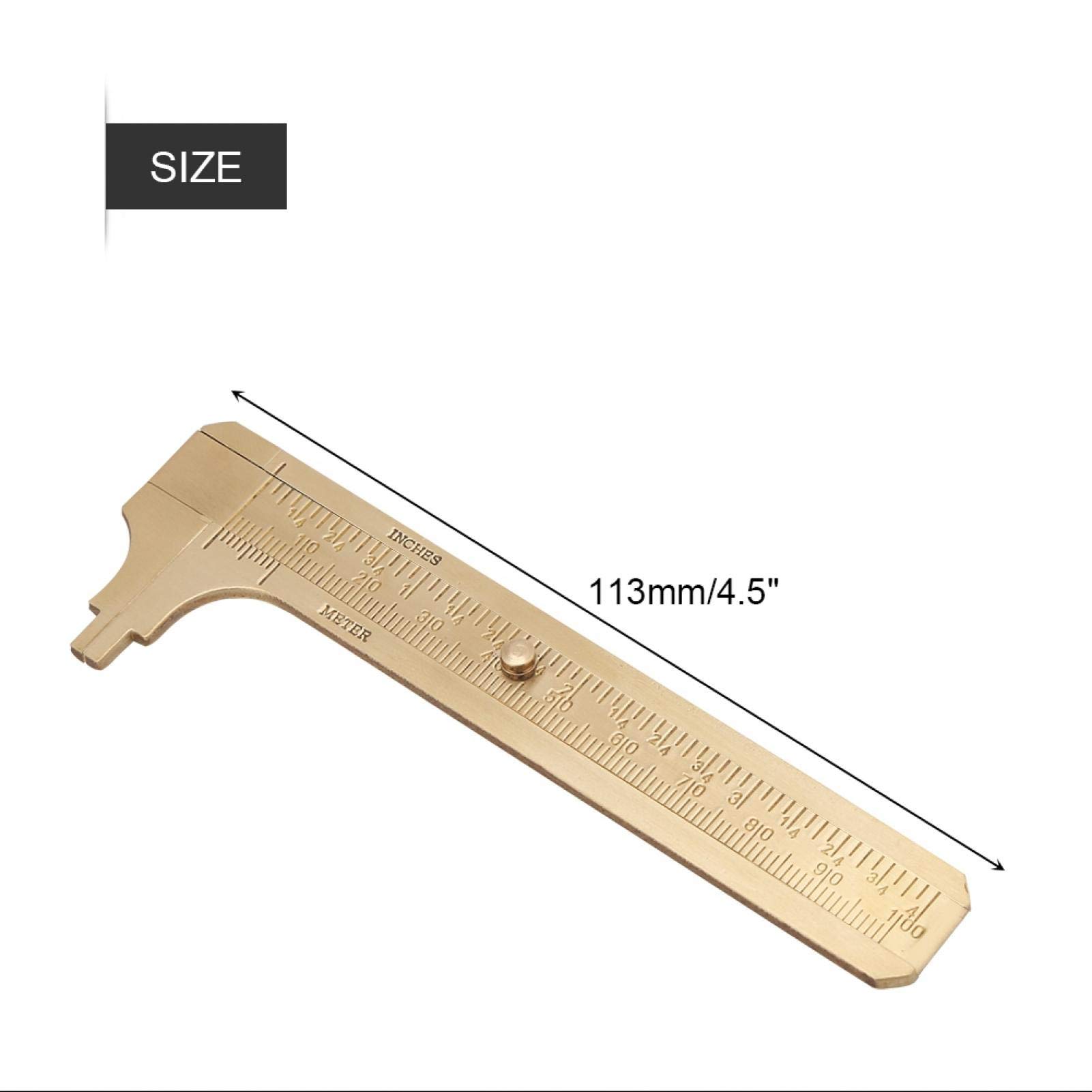 Snapklik.com : Double Scale Vernier Calipers Brass Sliding Gauge Sliding Pocket Caliper Handy ...