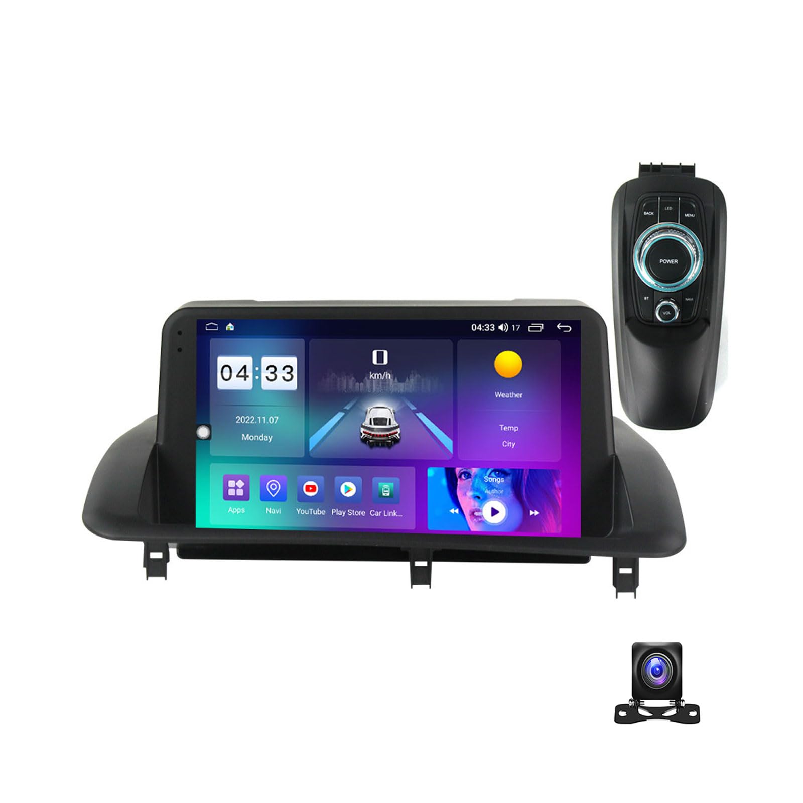 Car Au-dio Stereo System 9 Inch Double Din Radio Touchscreen Head Unit ...
