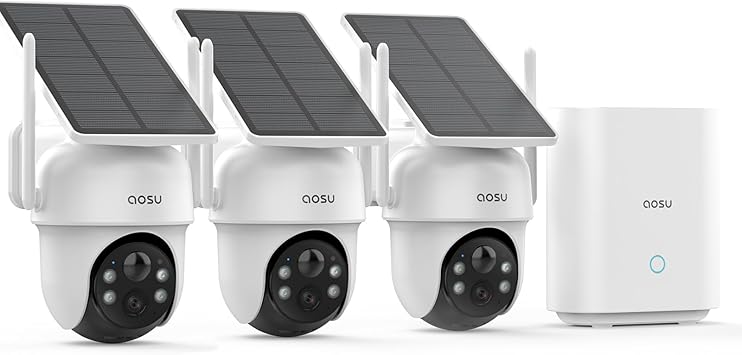 Amazon.com : aosu Security Cameras Outdoor Wireless, 3 Cam-Kit, No ...