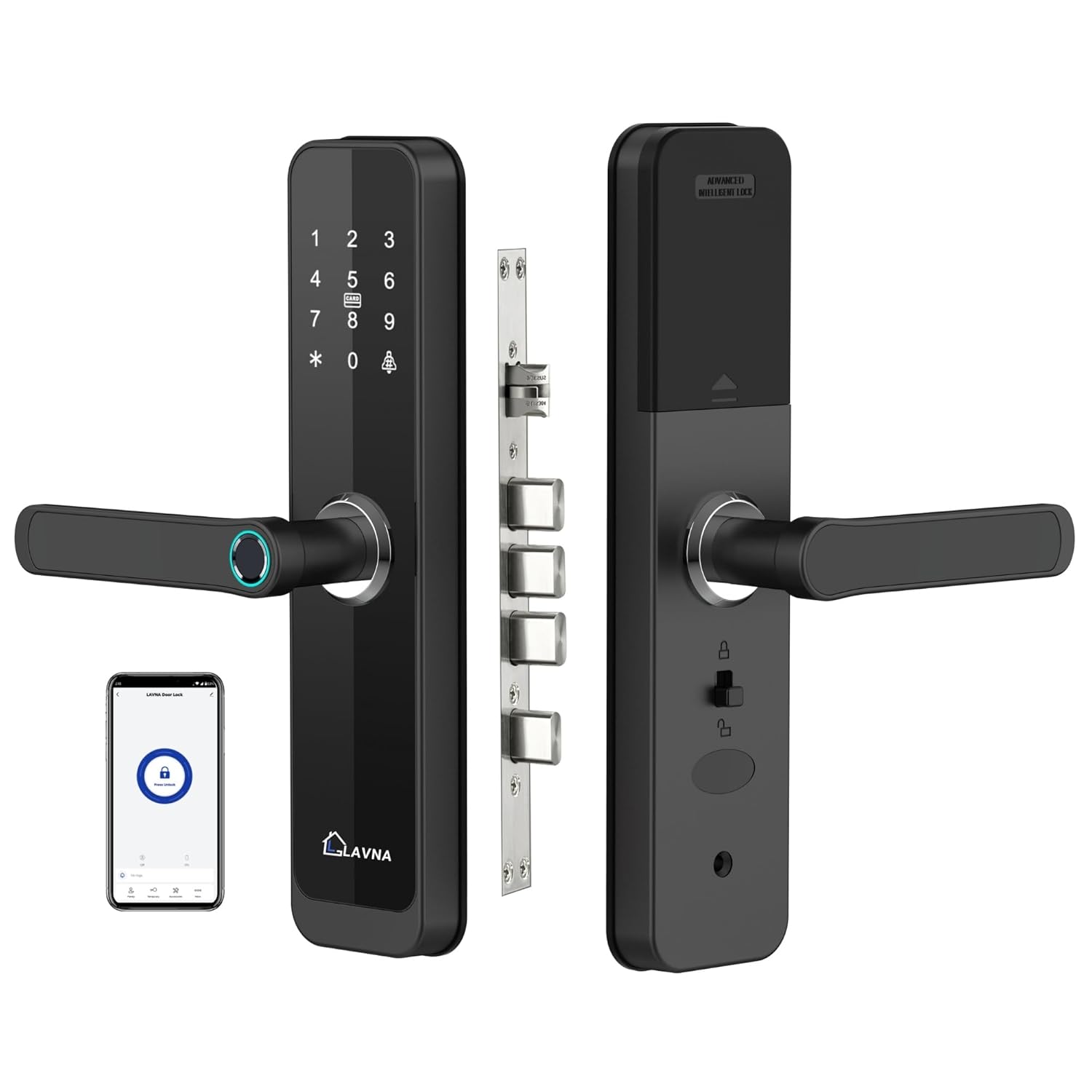 LAVNA Digital Smart Door Lock | 6 Way Unlock | Fingerprint, Mobile App ...