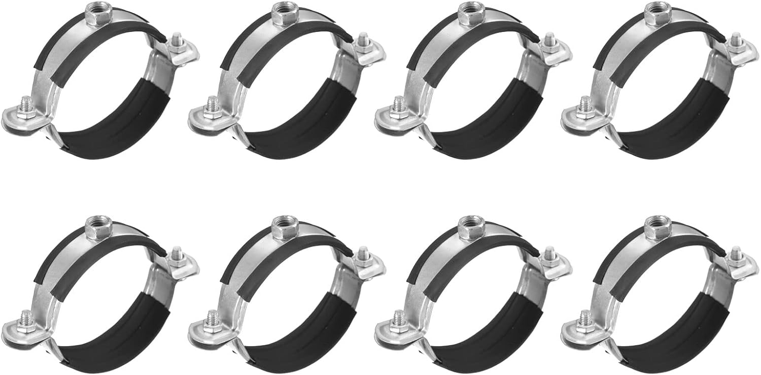 Amazon.co.jp: uxcell 63mm Threaded Pipe Straps Carbon Steel Adjustable ...