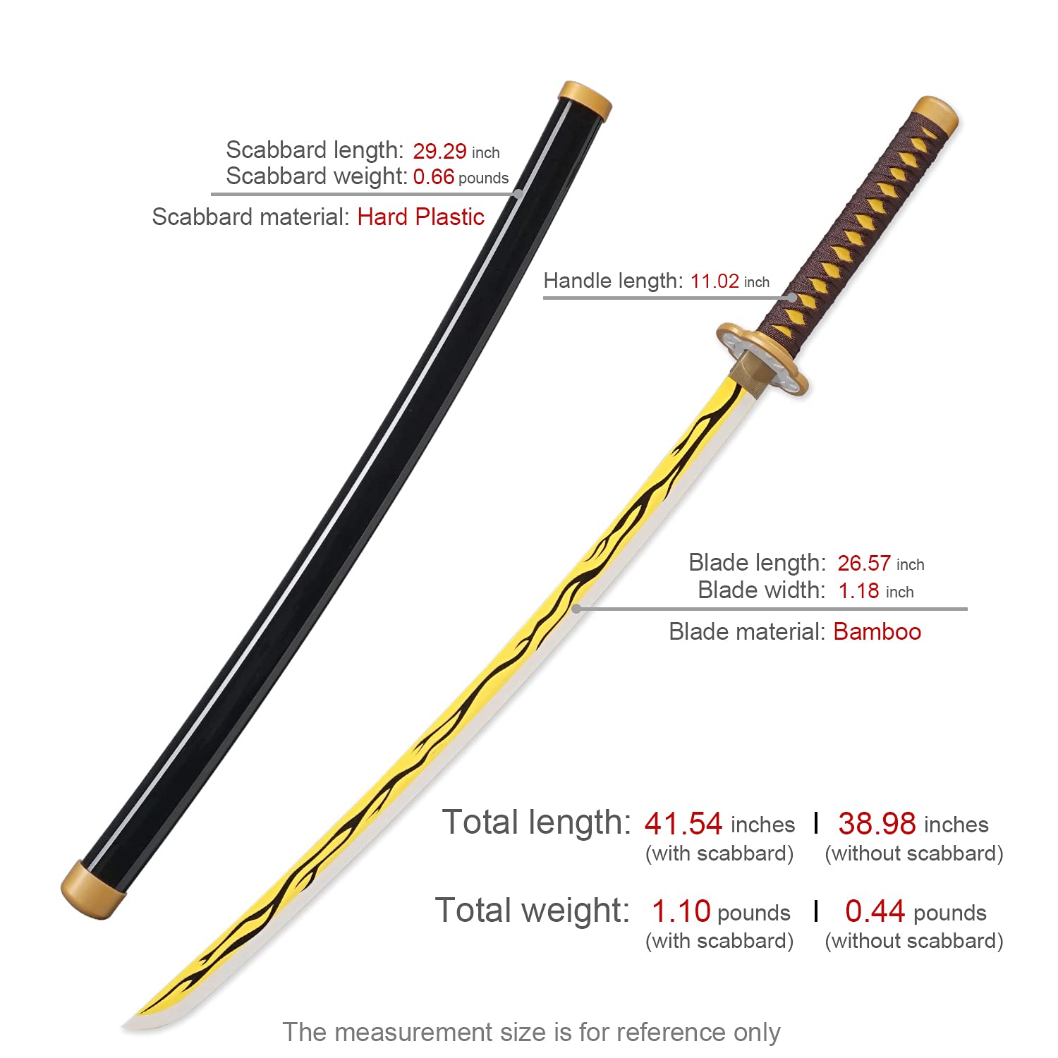Buy Zisu Demon Slayer Sword, About 41 inches, Hashira Pillars ...