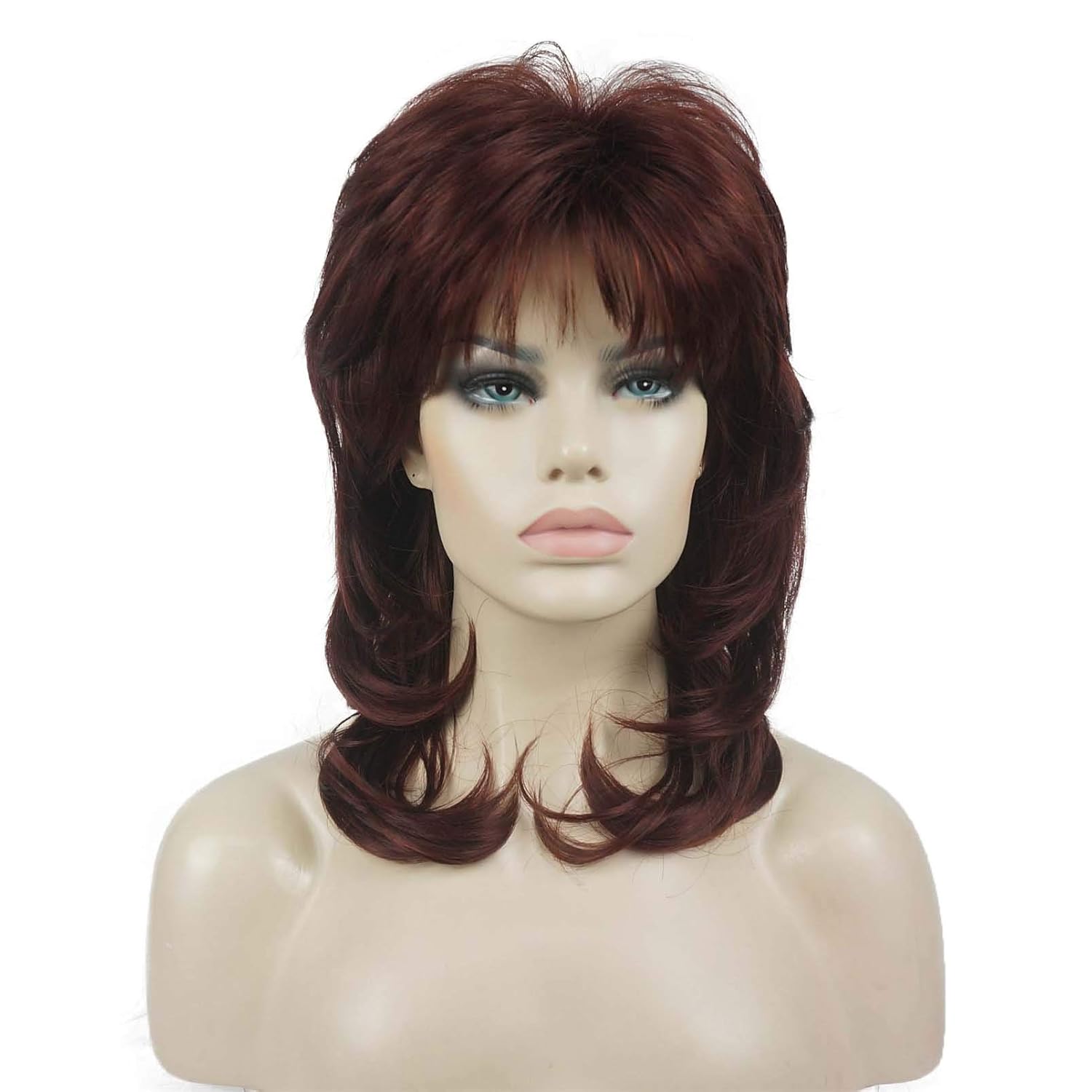 Amazon.com : Aimole Shaggy Layered Wig Shoulder Length Women's Wig with ...