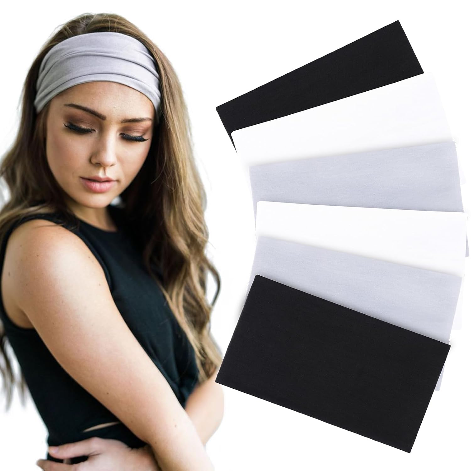 Amazon.com : XTREND 6 Pcs Headbands for Women Extra wide Fashion Headband Hair Band Workout ...