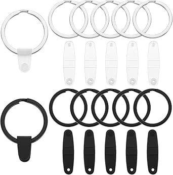 Amazon.com: AHANDMAKER 100 PCS Plastic Keychain Clips 2 Styles Round ...