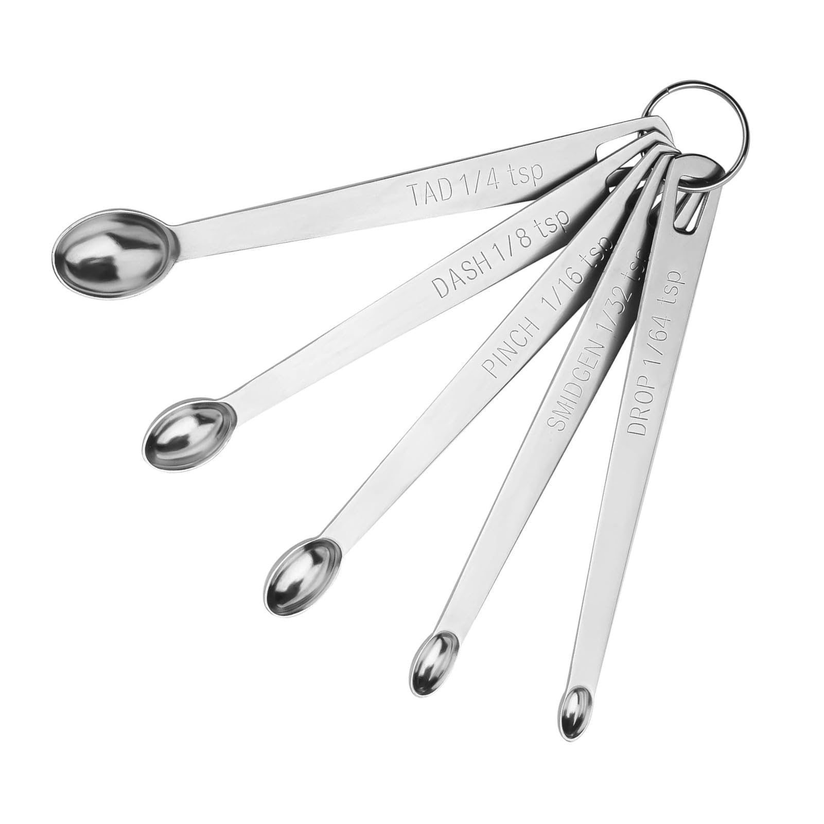 Amazon.com: YUNNKEEY 5Pcs Teaspoon Measuring Spoons, 1/4 tsp, 1/8 tsp ...