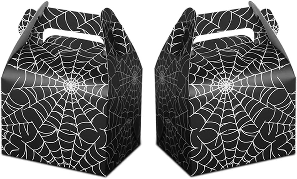 Amazon.com: 24pcs Halloween Favor Boxes Paper Black Spider Web Gift ...