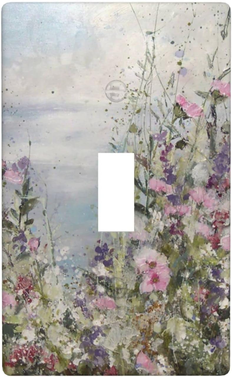 Amazon.com: Watercolor Flowers Light Switch Plate Covers Decorative ...