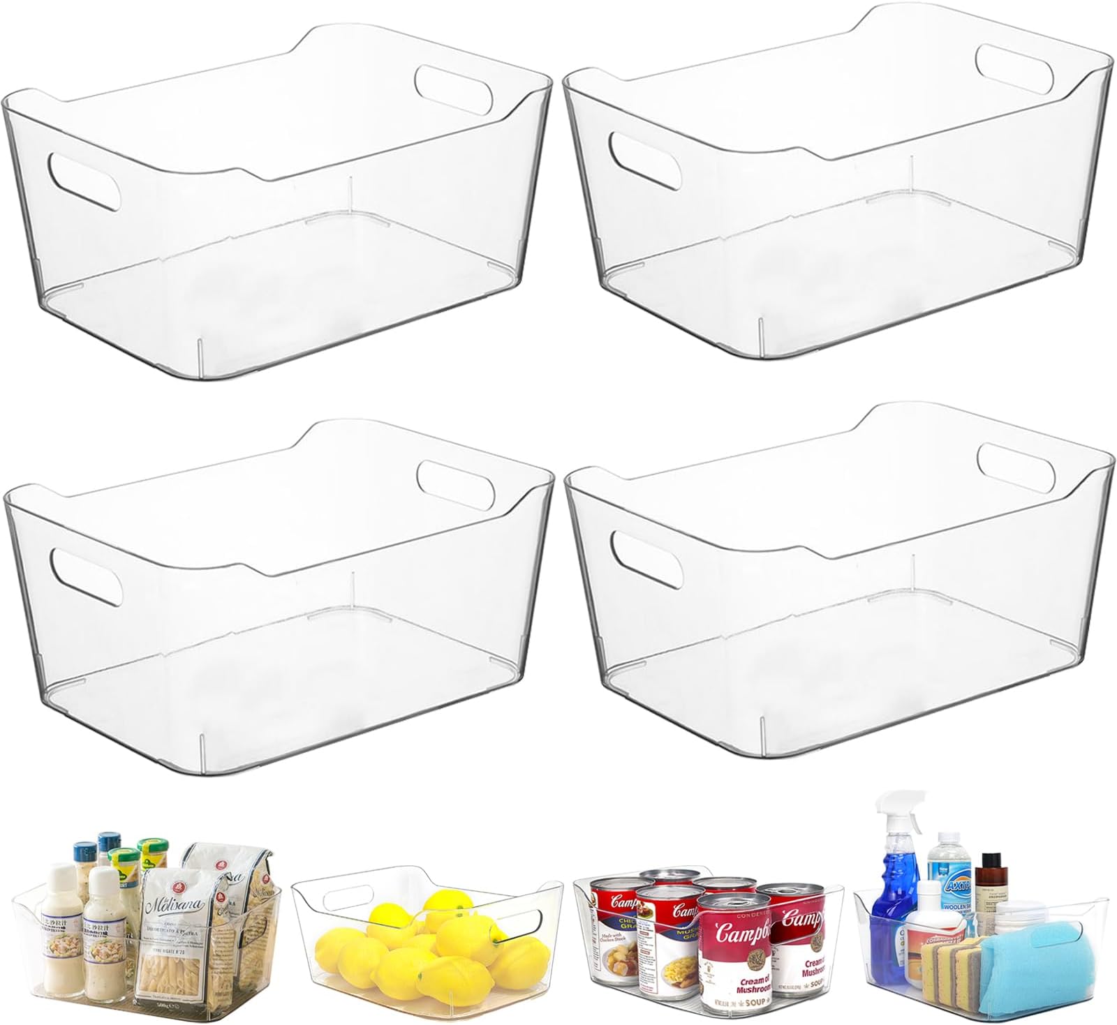 Amazon.com: EYNEL 5-Piece Clear Plastic Multi-Purpose Organizer Bins ...