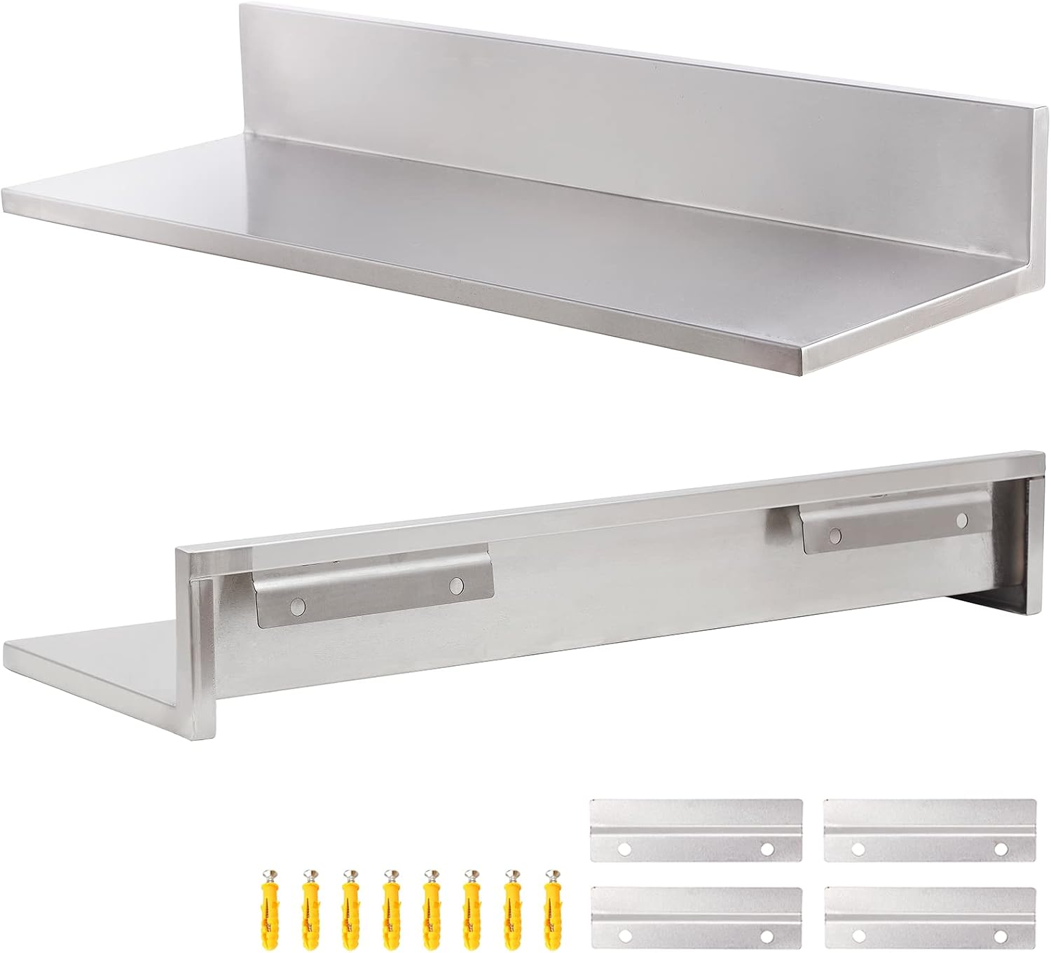 Amazon.com: SWOTCATER Stainless Steel Wall Shelf, 2 Packs L-Shaped ...