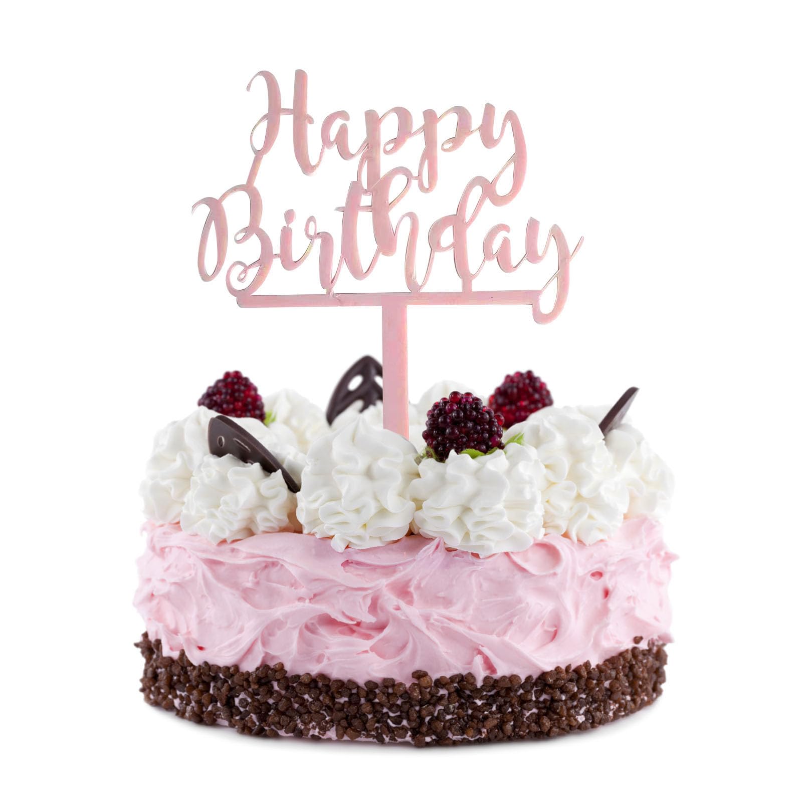 Snapklik.com : Pink Acrylic Happy Birthday Cake Topper Decoration ...