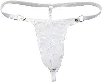 zdhoor Men's Lace Sheer G-String T-Back Jockstrap See-Through Low Rise ...