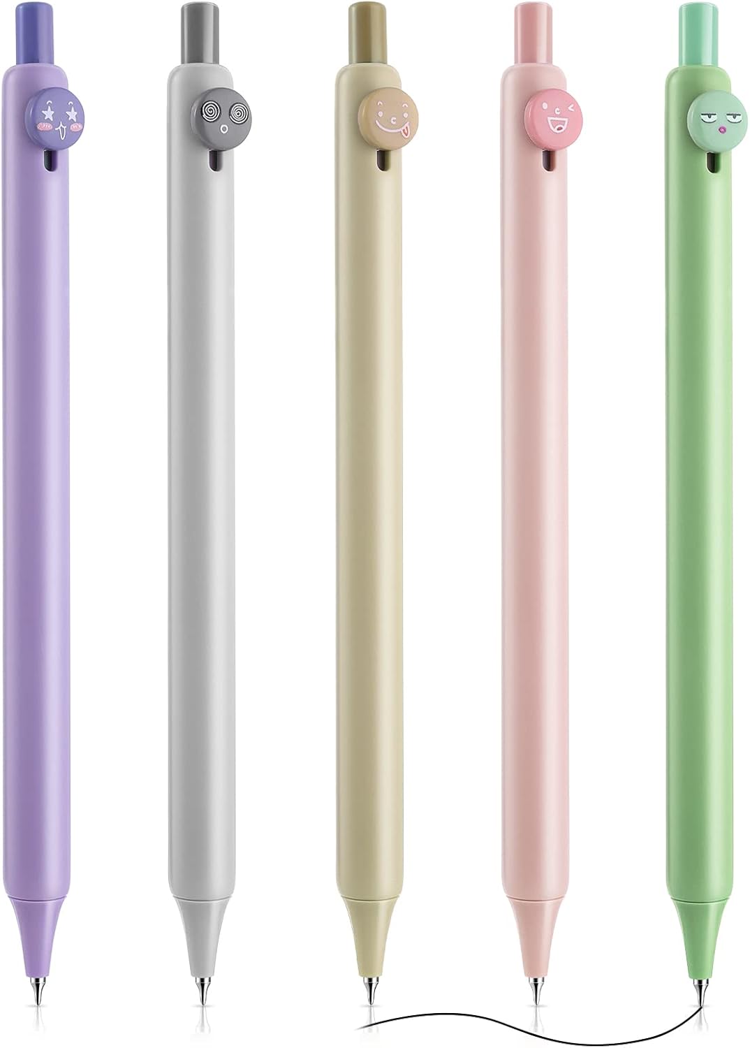 Cobee Aesthetic Ballpoint Pens,0.42mm Retractable Gel Pens Colorful ...