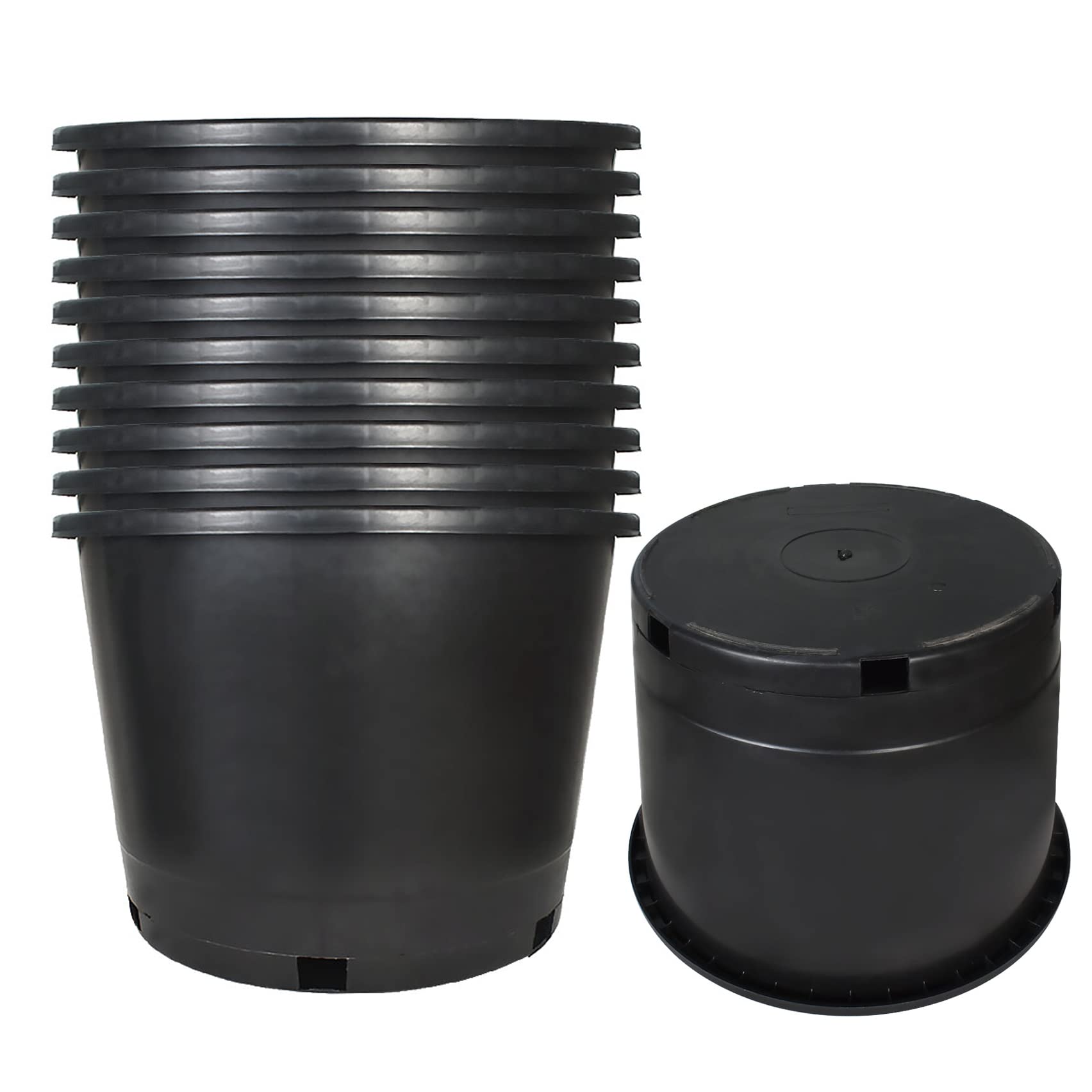 Amazon.com: Nursery Pots Plastic Planter Pot - 10-Pack 10 Gallon Flower ...