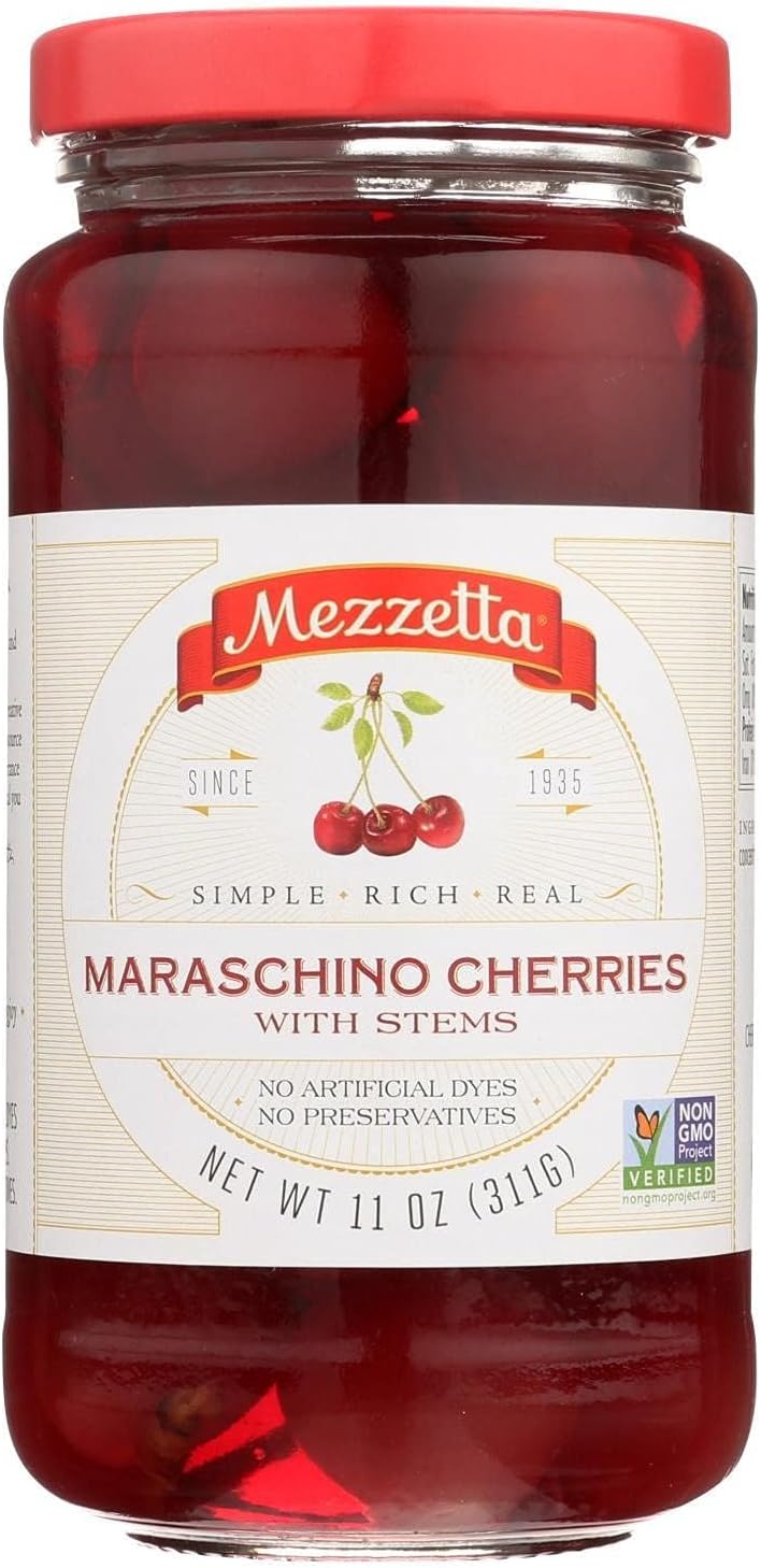 Amazon.com : Mezzetta Sweet Maraschino Cherries with Stems | Non-GMO ...