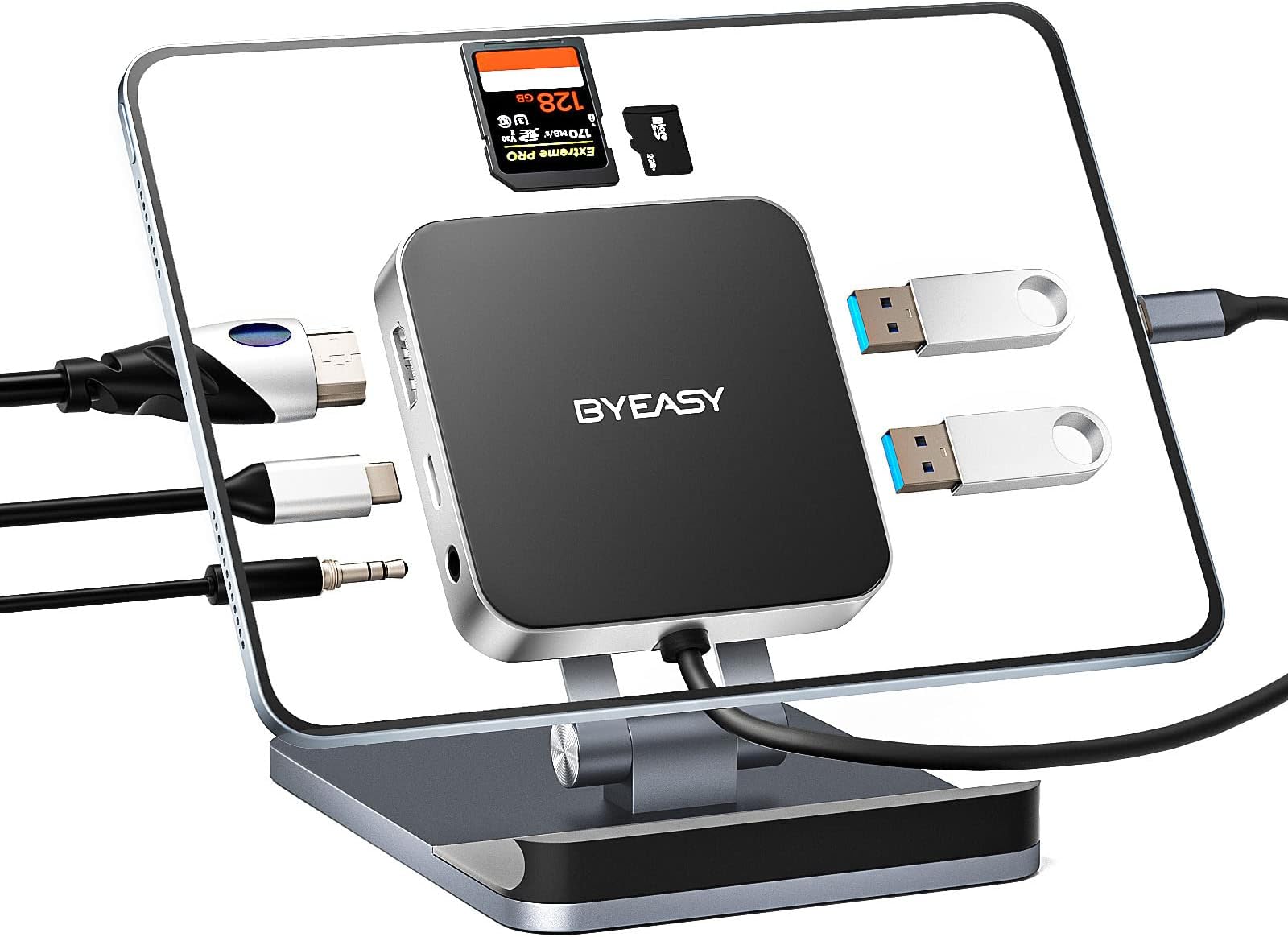 Amazon.com: BYEASY USB C Hub Stand Holder, 7 in 1 Docking Station ...