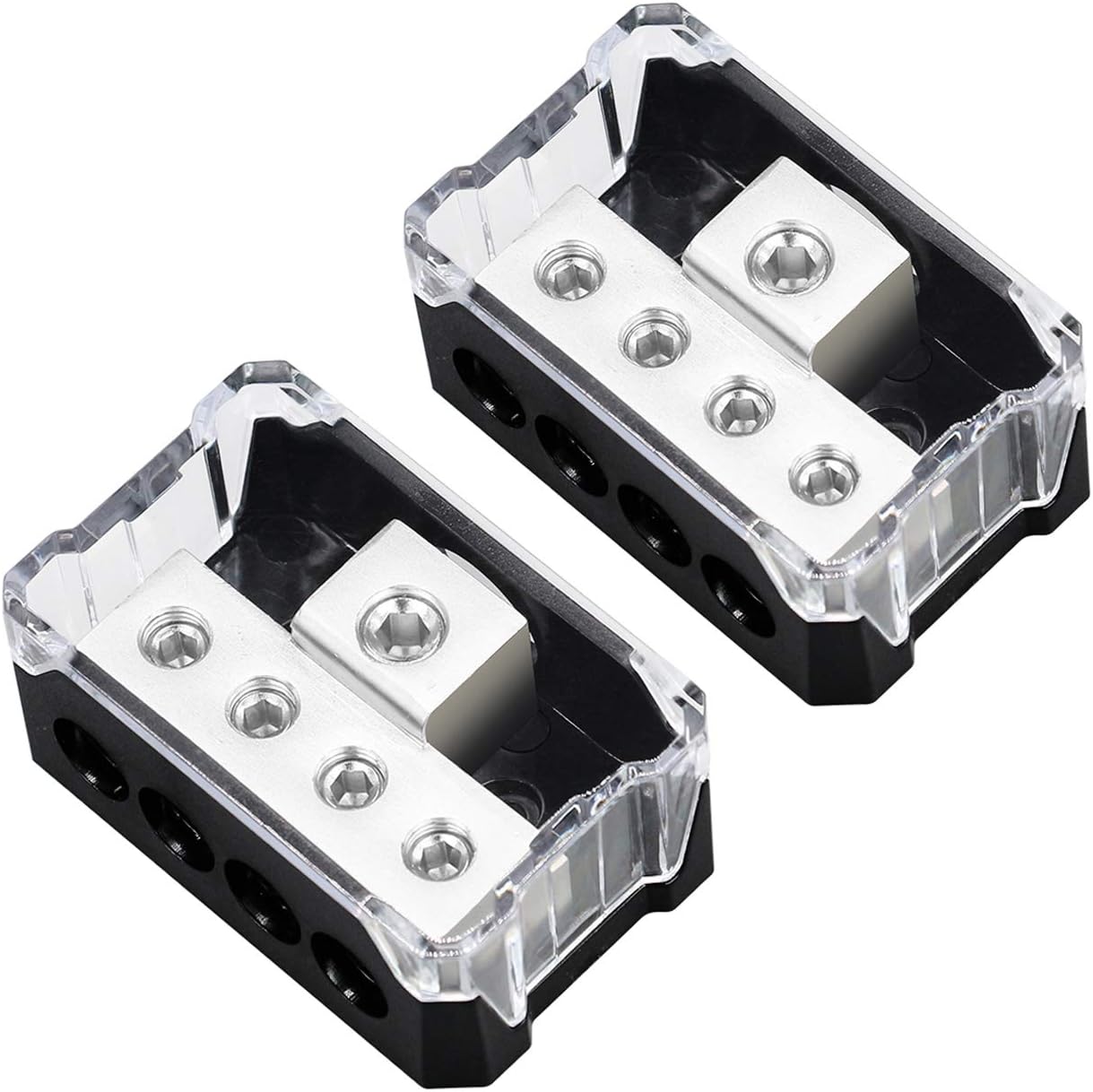 Amazon.com: Temank Power Distribution Block 4 Way, 0 2 4 AWG Gauge in ...