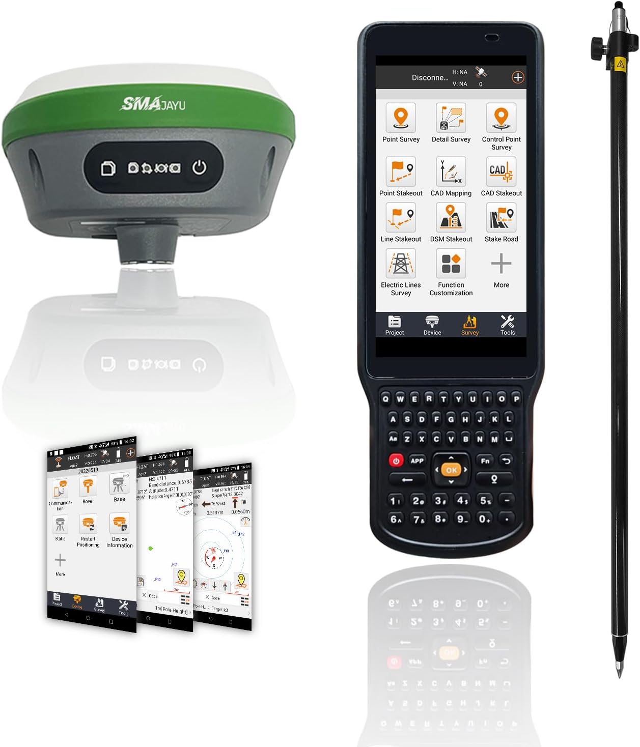 Amazon.com: SMA26 RTK GNSS Surveying Equipment Switchable Base & Rover with FP88 Handheld ...