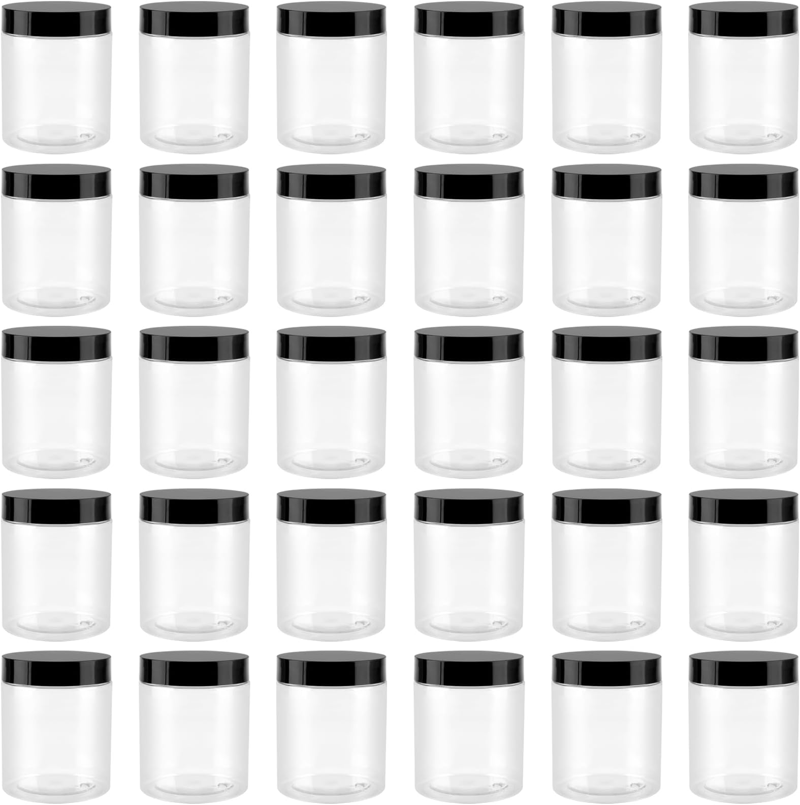 YUENPUN 30 PCS 250ml Plastic Jars with Lids, Round Plastic Storage Jars ...