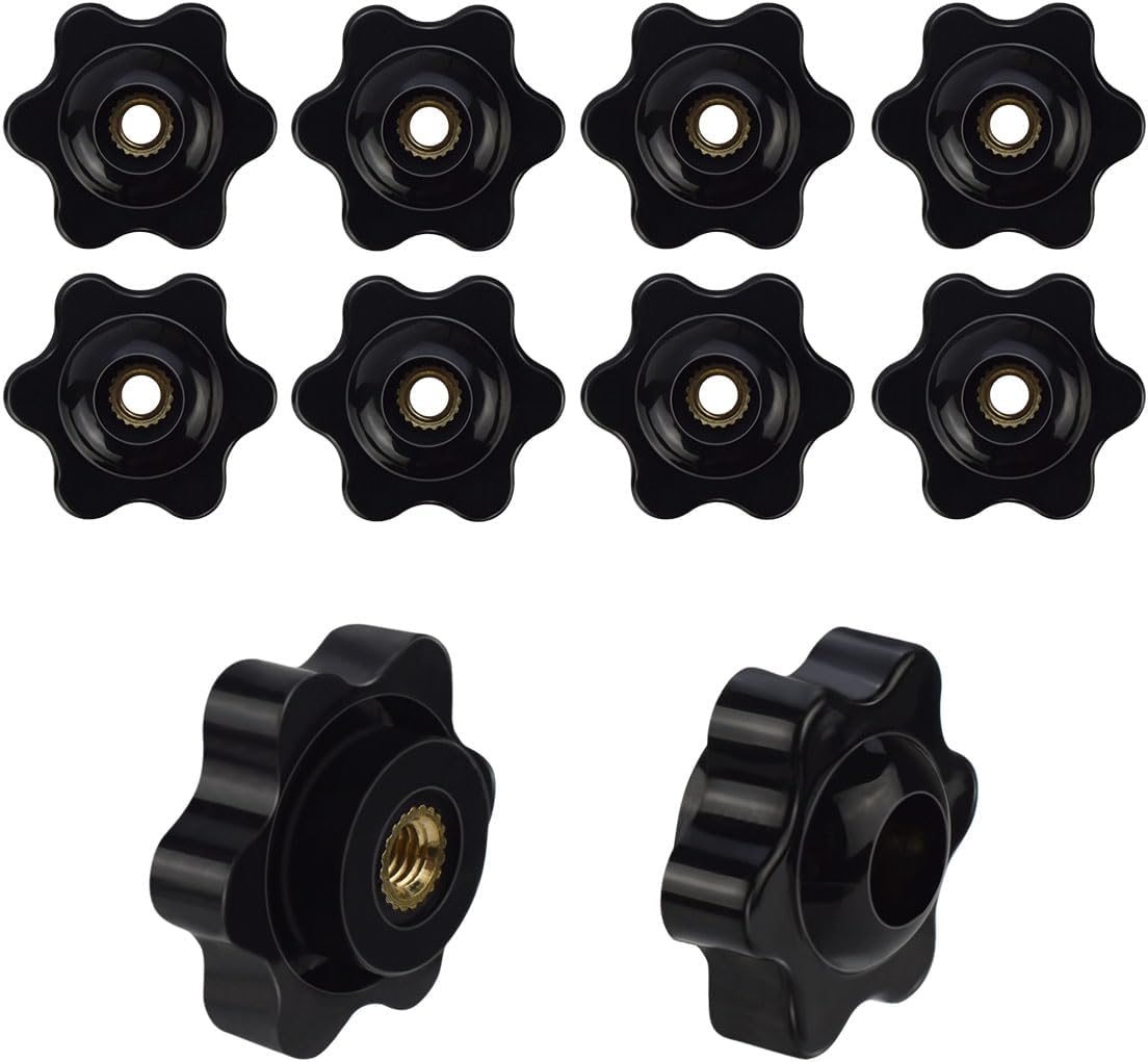 Amazon.com: 10 Pack 6 Star Knobs M4 Knurled Thread Clamping Knob ...