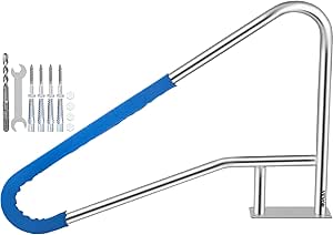 Amazon.com: VEVOR Pool Rail 55x32 Pool Railing 304 Stainless Steel 250LBS Load Capacity Silver ...