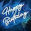 Happy Birthday Neon Sign Reusable Ice Blue LED Neon Night Light ...