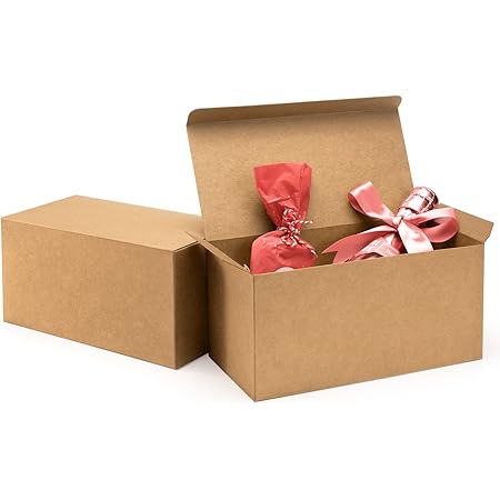 Amazon.com: ValBox Gift Boxes 9x4.5x4.5 Inches 12 Pack Brown Recycled ...