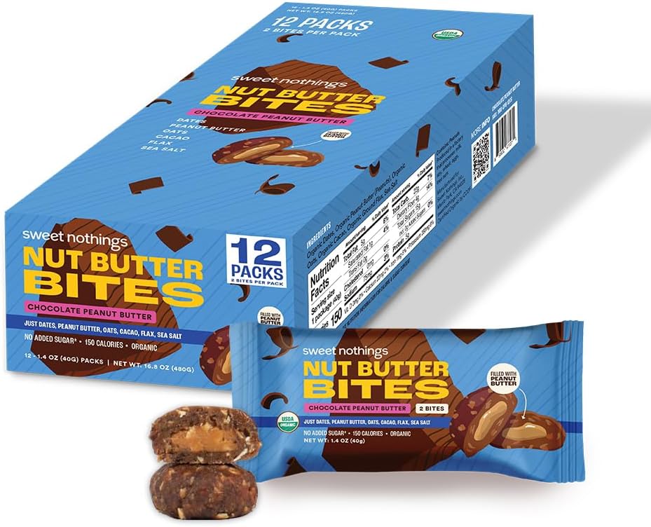Amazon.com: Sweet Nothings, Chocolate, USDA Organic Nut Butter Bites ...