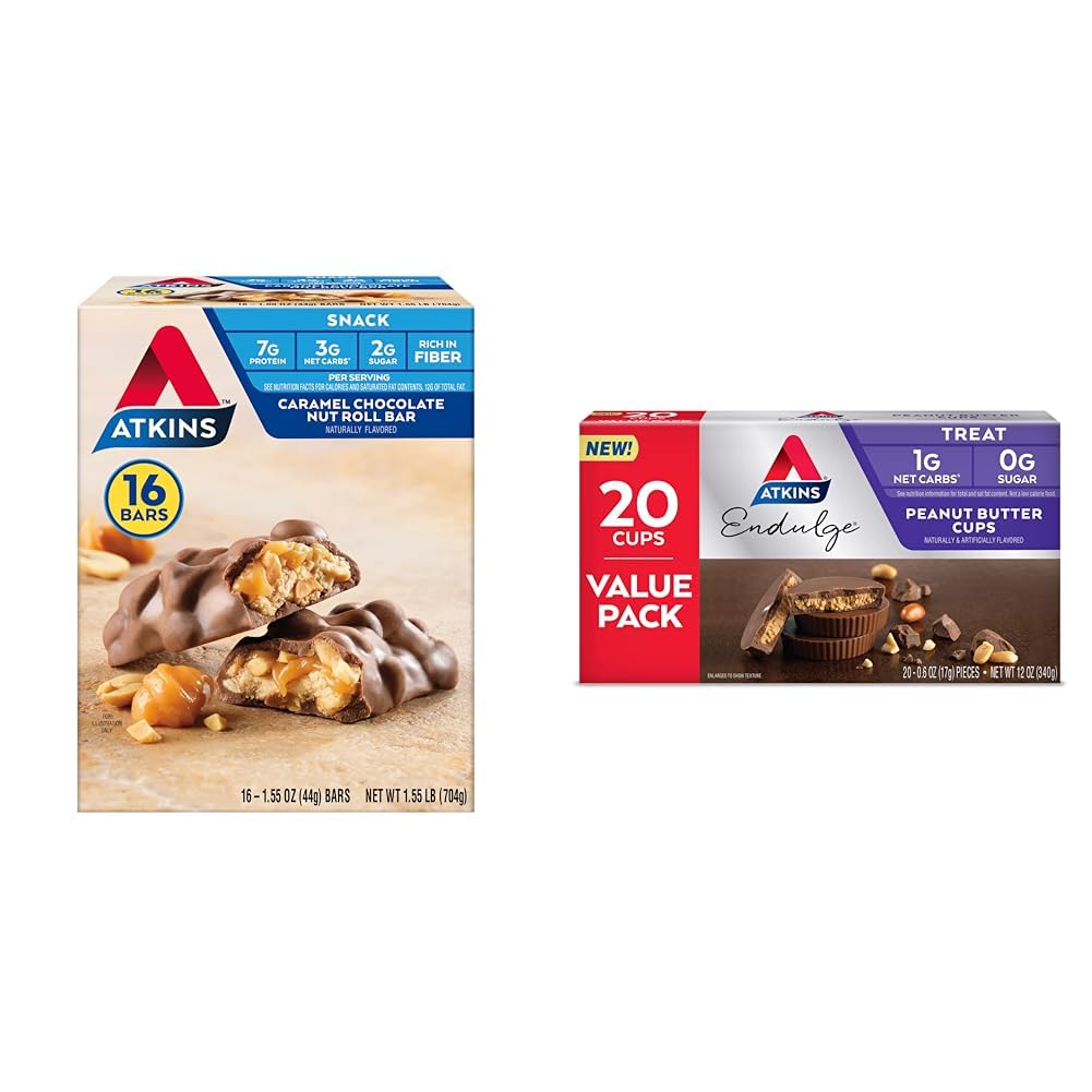 Amazon.com: Atkins Caramel Chocolate Nut Roll Snack Bar, Protein Snack ...