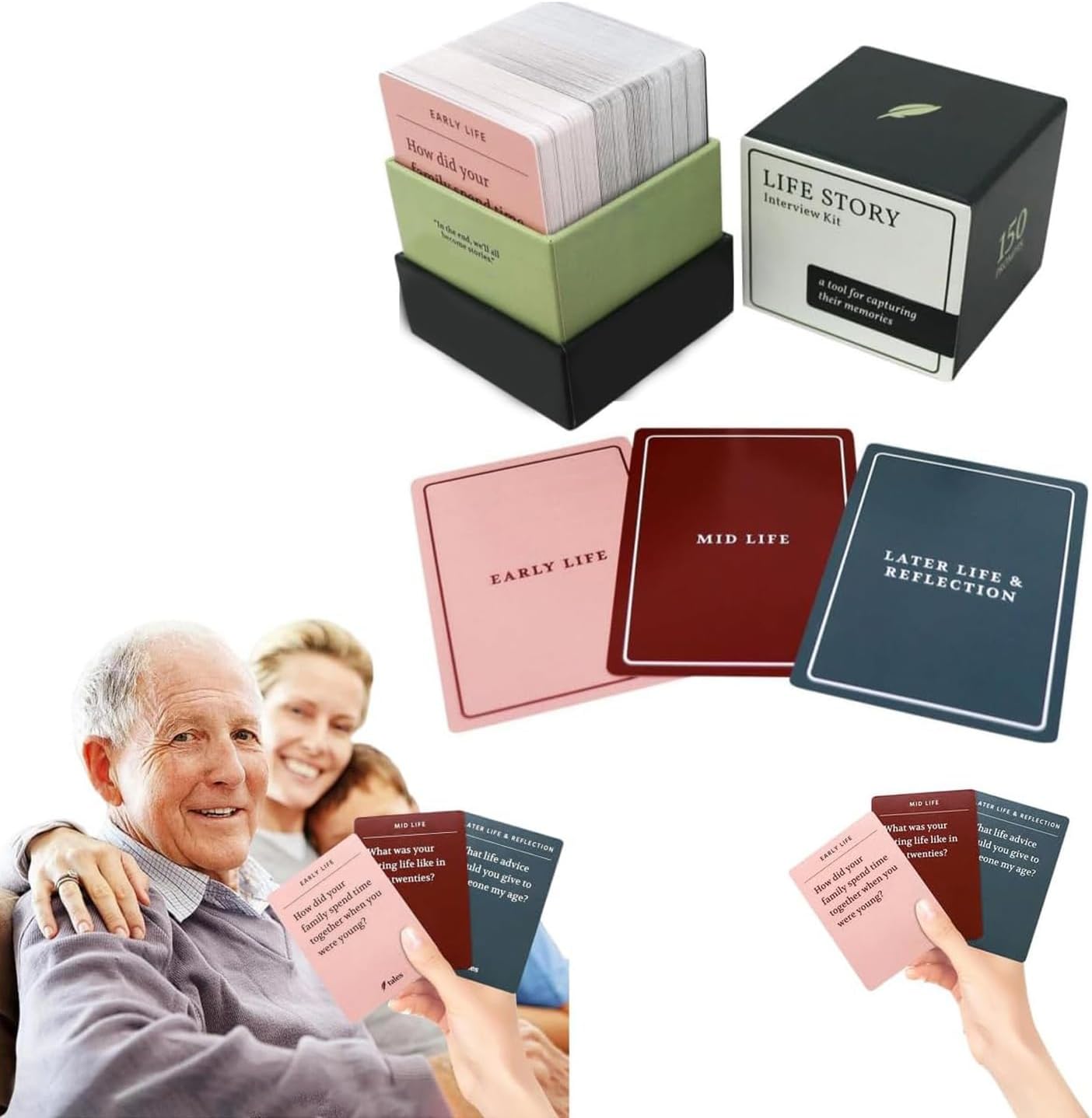 150 Life Story Interview Kit Cards - Life Story Interview Kit- Get to ...