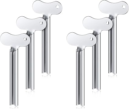 Hsthe Sea Pack of 6 Metal Toothpaste Press Squeeze Tube Stainless Steel ...