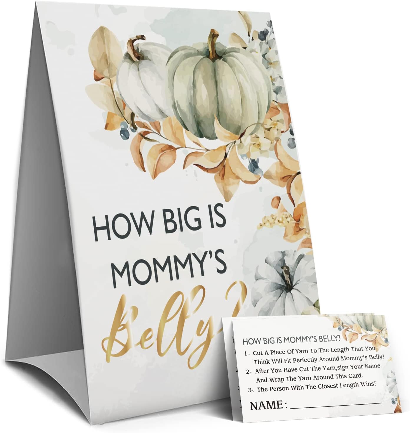 Amazon.com : Measure Mommy's Belly Sign, Baby Shower Sign, Measure the ...