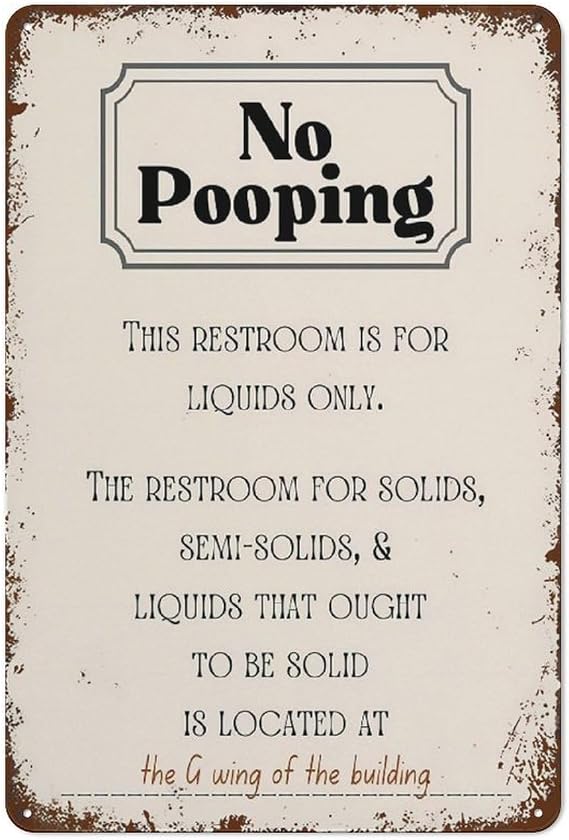 Amazon.com: No Pooping Poster Sign Wall Art,Funny Decor Office Work ...