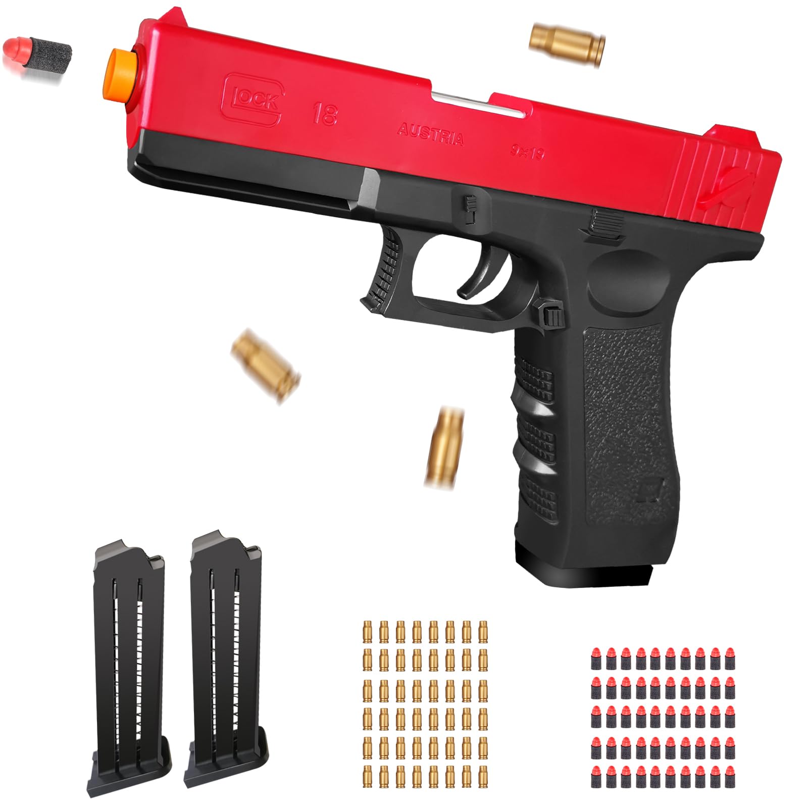 Amazon.com: Zanktony Soft Bullet Toy Gun - Blaster with Shell Ejecting ...