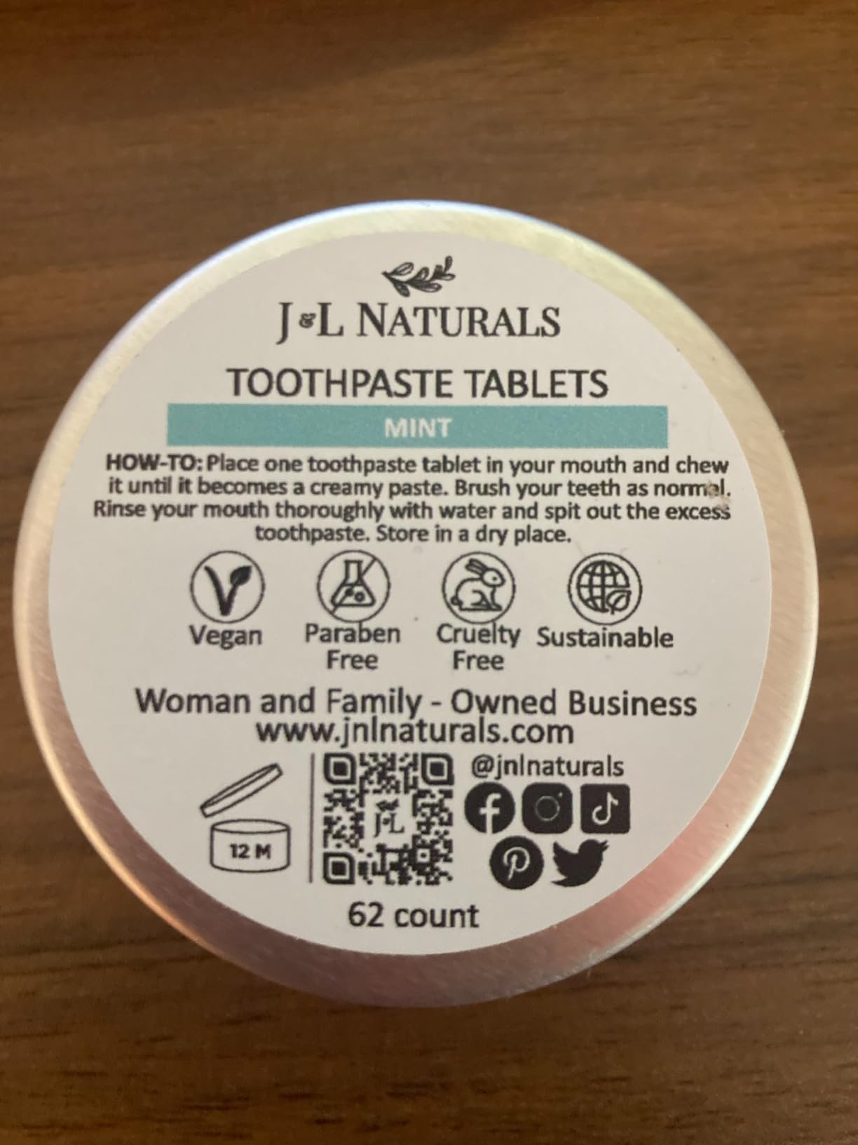 Amazon.com: J&L Naturals Toothpaste Tablets | 62-Pack Travel-Friendly ...