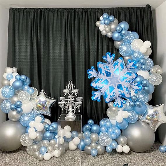 Amazon.com: 118 Pieces Snowflake Balloon Garland Arch kit-Snowflake ...