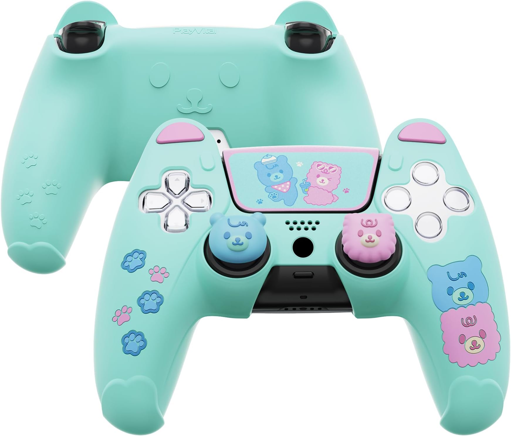 GeekShare Pink Cat Paw PS5 Controller Skin Grips Set Anti-Rutsch ...